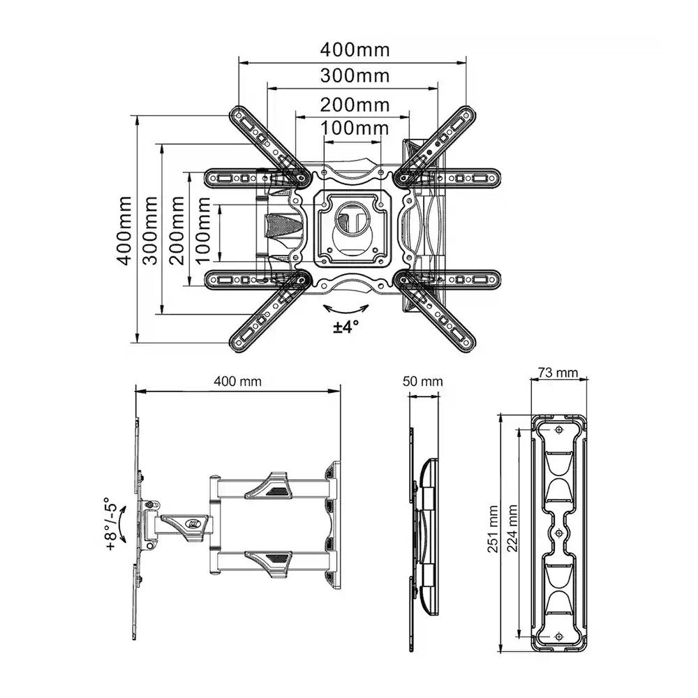 Suporte Articulado TV + Bandeja Acessórios - Central Suportes