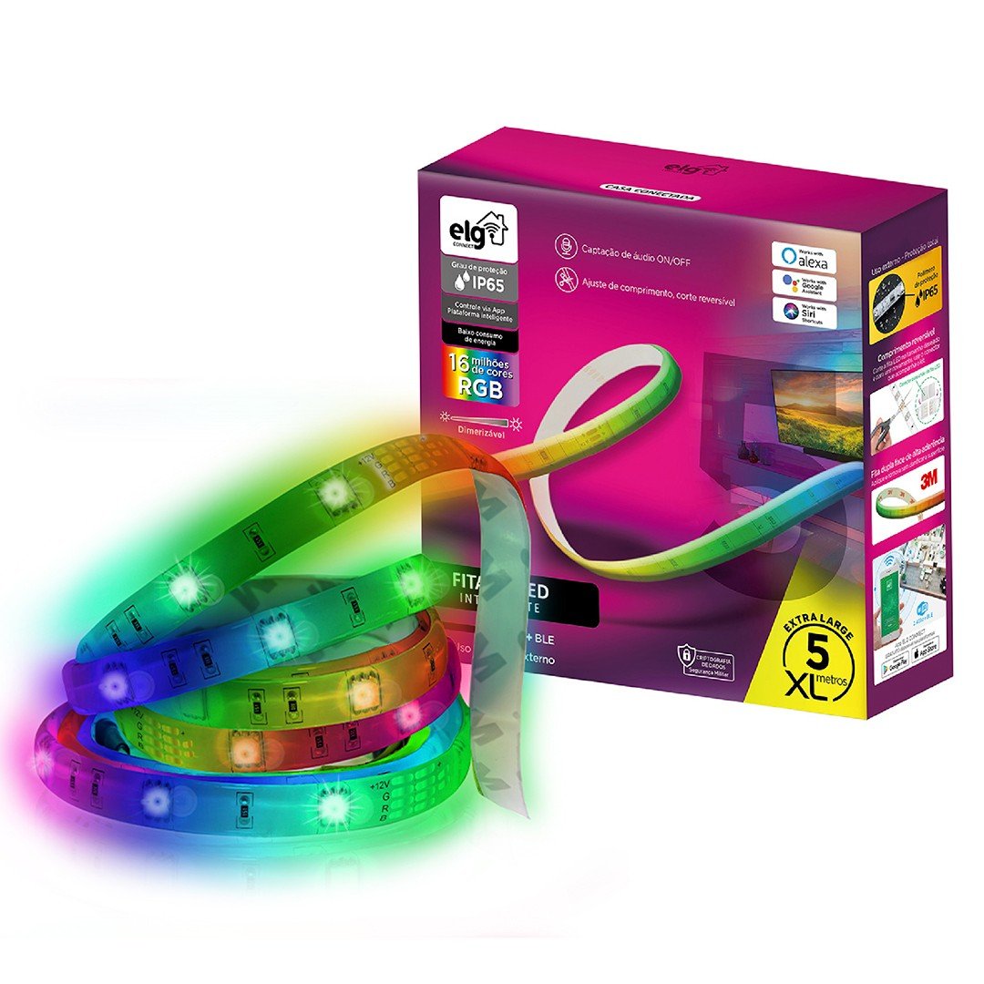 Fita LED RGB Inteligente Wi-Fi 5 Metros SHFL201 ELG