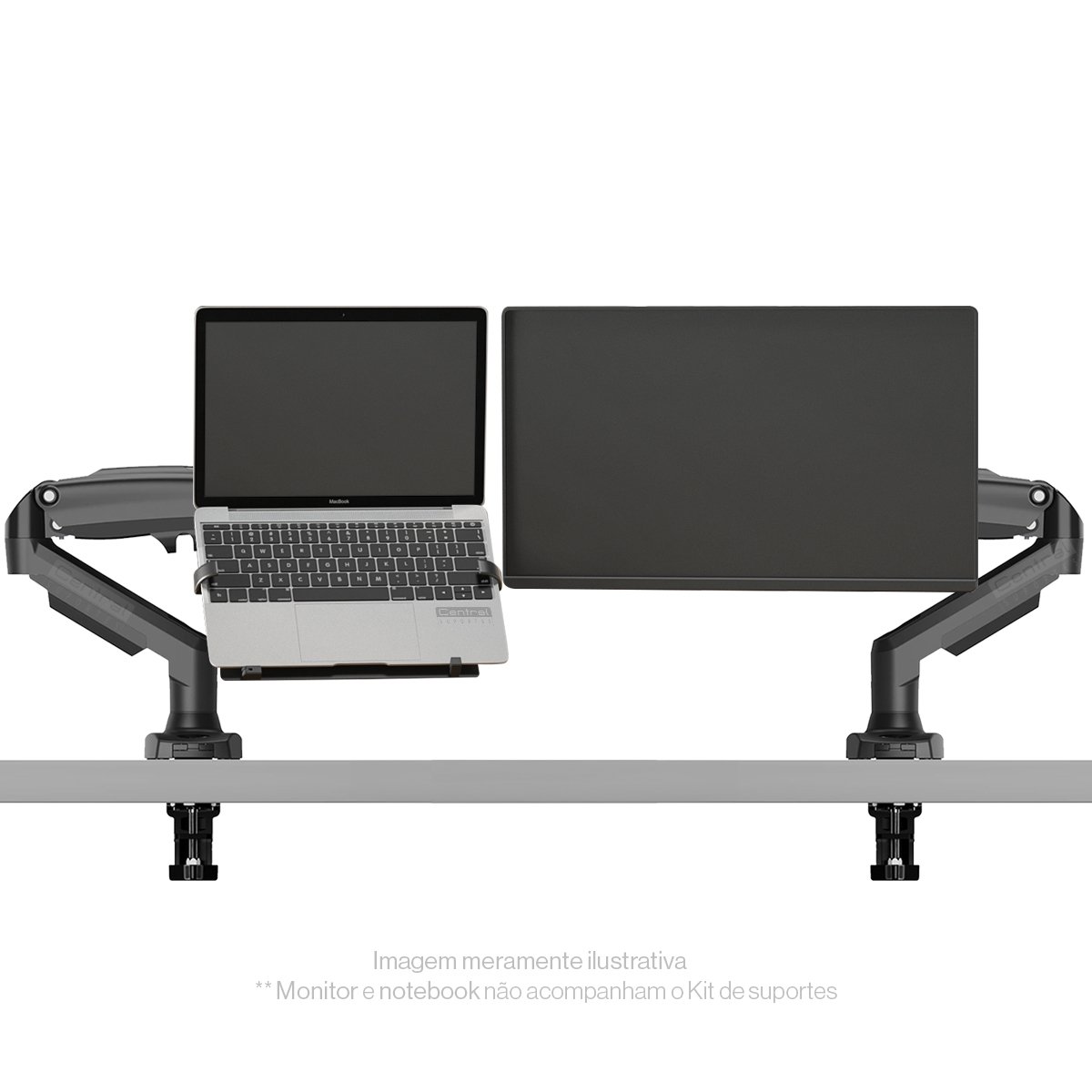 Kit 2 Suportes Articulados Monitor e Notebook F80 NB