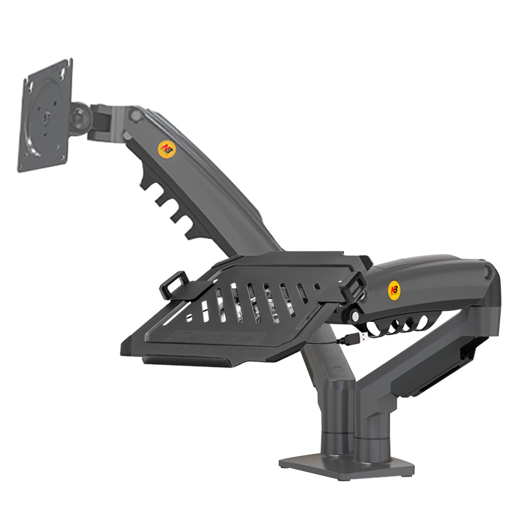 Suporte Monitor Pistão a Gás NB-F160 + Bandeja Notebook NBH-8RGB